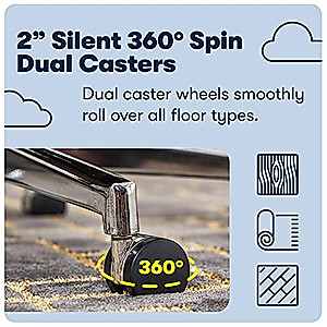 Serta Leighton Home Office Memory Foam, Height-Adjustable Desk Accent Chair with Chrome-Finished Stainless-Steel Base, 27.25D x 24W x 35.75H in, Dark Gray