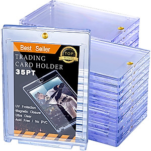 50 Pieces Magnetic Card Holders for Trading Cards, 35 Pt Hard Case Protector Fit for Standard Size Baseball Football Sports Game Storage and Display