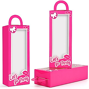12PCS Pink Girls Party Favor Boxes Pink Doll Gift Boxes Hot Pink Bachelorette Birthday Party Decoration Candy Favors Boxes for Girls Birthday Party Cowgirl Birthday Bridal Shower Supplies