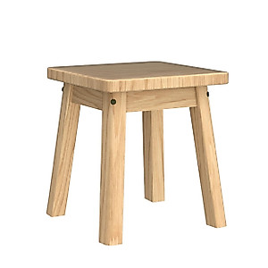 KSG kumsun Wooden Stools – Durable Wooden Stool for Bathroom, Kitchen, Bedroom, Kid’s Room – Square Low Stool with Assembling Kit – Durable and Long-Lasting Design – Practical and Versatile