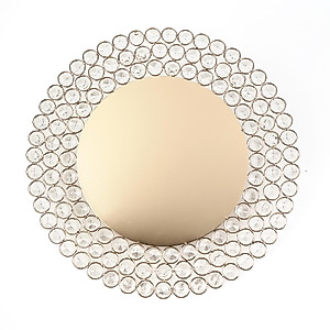 Efavormart 14" Gold Wired Metal Charger Plate With 118 Acrylic Crystal Beads For Weddings Events