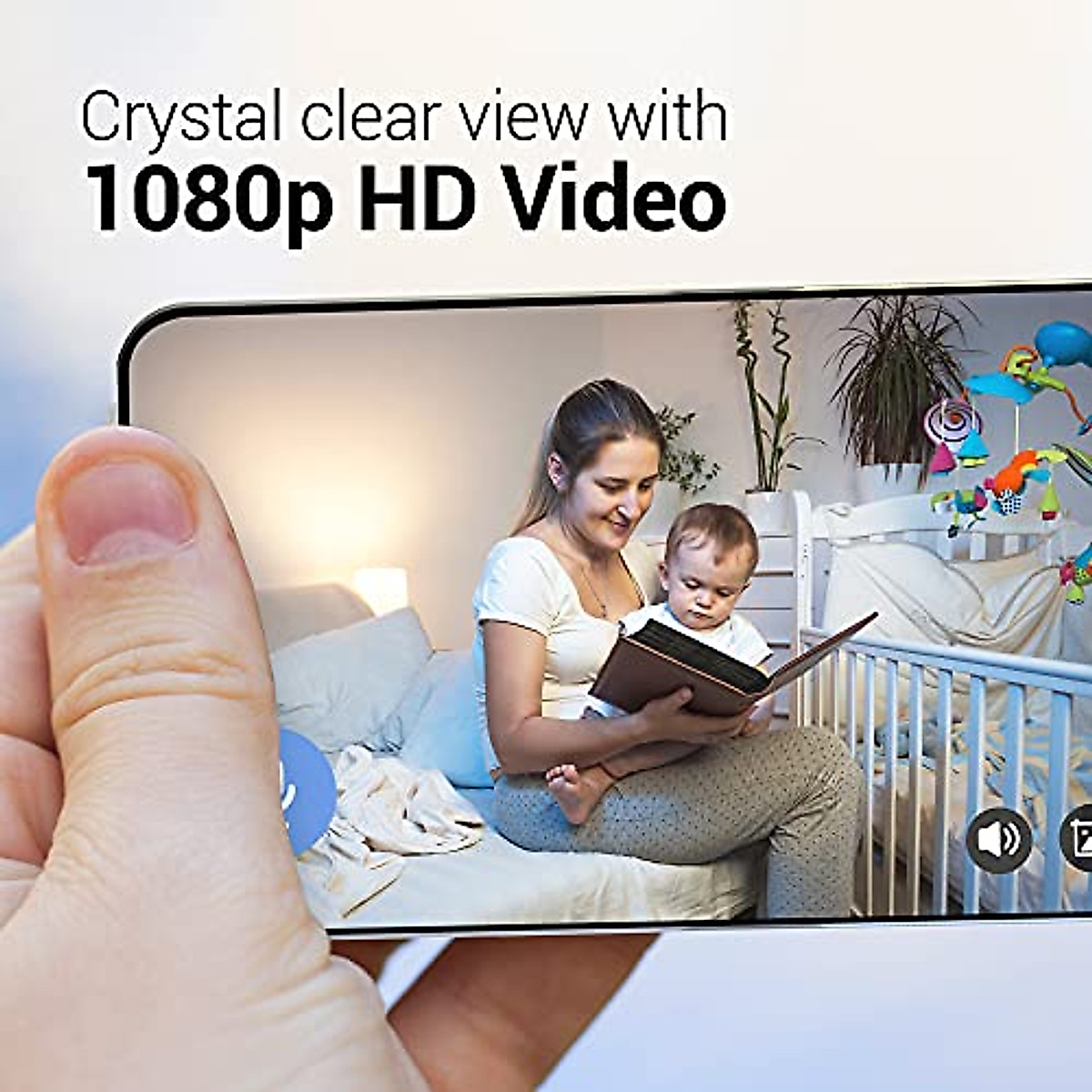Bosma CapsuleCam Pro Baby Monitor, Indoor Security Camera with Phone app, 1080p HD WiFi Camera with 2 Way Audio, 162° Super Wide Angle, Color Night Vision, Motion & Sound Detection, Free Local Storage