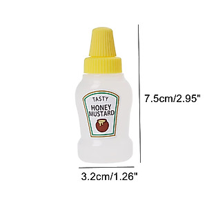 IUAQDP 6 Pieces Mini Ketchup Bottles, Portable Squeeze Tomato Sauce Storage Container for Lunch Box, Plastic Refillable Condiment Clear Dispenser for School Office Camping BBQ, 25ml/0.84oz (Red)