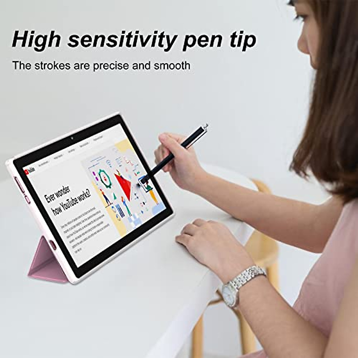 2023 Newest Tablet with Keyboard, 10 inch 2 in 1 Tablets, Android 11 1.8Ghz Quad-Core Processor, 64GB ROM+4GB RAM+512GB Expend Tableta, Case/Mouse/Stylus/8MP Camera/6000mAh Battery/1280x800 HD Display