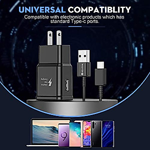 Type C Charger, Adaptive Fast Charging Wall Charger Kit Set with USB-C Cable, Compatible with Samsung Galaxy S22/S22+/S22, S21 /S21, Ultra 5G /S20 / S10 / S10+ / S10e / S8 / S9 / Plus/Edge/Active