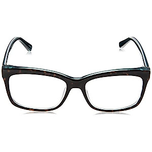 Kate Spade New York Women's Kate Spade Female Optical Style Dollie Rectangular Reading Glasses, Havana Blue/Demo Lens, 53mm, 15mm + 2.5