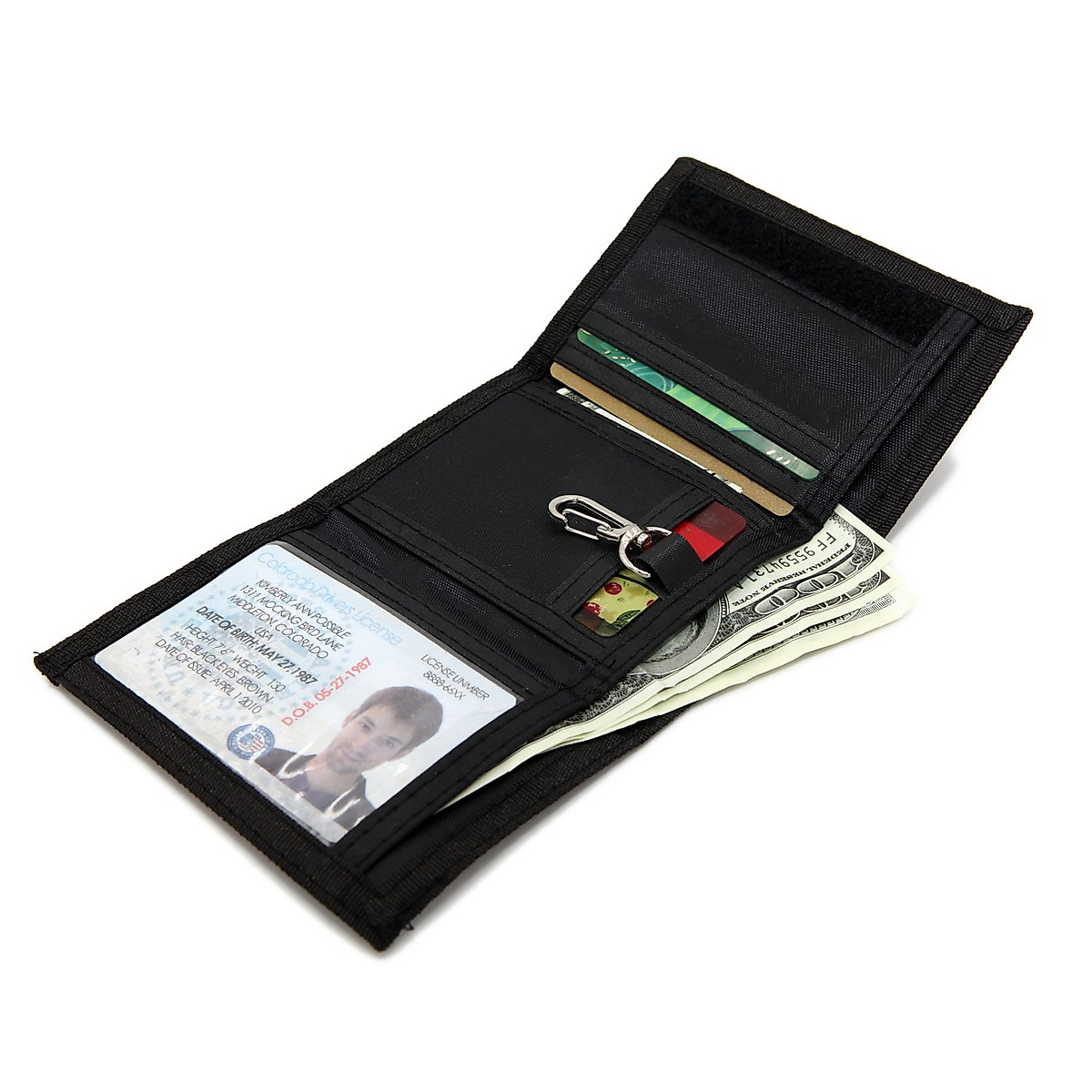 AI-DEE RFID Trifold Canvas Outdoor Sports Wallet for Kids- Christmas Gifts for Boys - Front Pocket Wallet with Magic Sticker - (Camouflage)