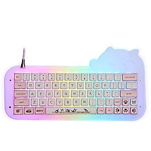 EPOMAKER Kitty 138 Keys XDA Profile PBT Dye Sublimation Keycaps Set for Mechanical Gaming Keyboard, Compatible with Cherry Gateron Kailh Otemu MX Structure