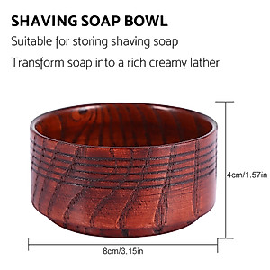 FILFEEL Shaving Bowl, Wooden Shaving Soap Bowl Cup Mug Tool For Man Shaver Cleansing Foam Round