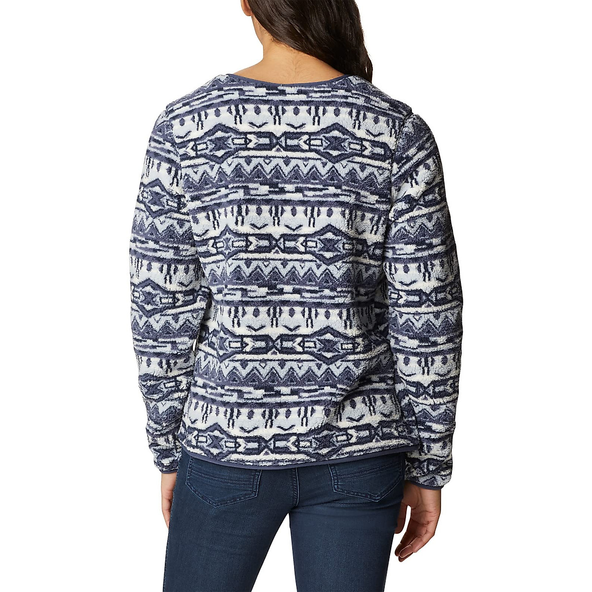 Columbia Women's West Bend Crew, Nocturnal 80S Stripe Print, Medium