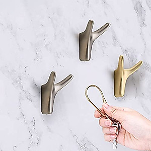 NC Towel Hooks 2 Packs Coat Hook Cow Head Wall Hooks for Heavy Duty Door Hanger Towel Robe Clothes Cabinet Closet Sponges Hook for Bathroom Bedroom Kitchen Hotel Pool Matt Satin nicke