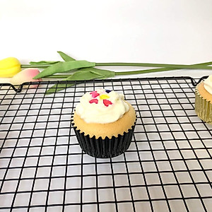 Huaswan Classic Black Paper-Lined Foil Cupcake Liners Standard Baking Cups for Party and More, 120-Count