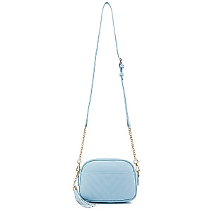 lola mae Quilted Crossbody Bag, Trendy Design Shoulder Purse (Nude)