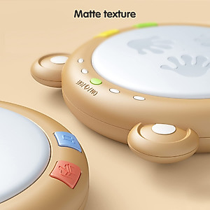 TUMAMA Baby Drum 3 in1, Baby Light Up Toys with Sounds, Musical Toys for Toddlers 1-3, Baby Musical Toys for Girls Boys, Brown Kids Drum