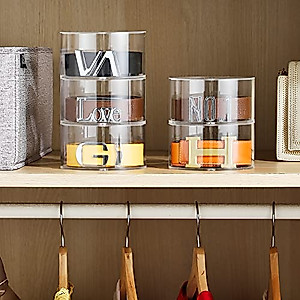 MESAILUP Belt Rack Organizer 3 Layers Acrylic Display Case with Magnet Storage Holder for Accessories like Watches, Jewelry, Makeup, Bracelets, Rings, Craft Toy & Tie