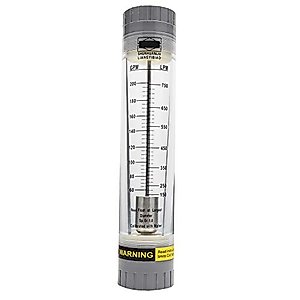 Alvinlite Water Liquid Flow Meter,10-100GPM 60-200GPM Measuring Panel Mount Type Flowmeter for Gas Liquid Water Industrial Field LZM-40G LZM-50G Rate Gauge(60-200GPM)