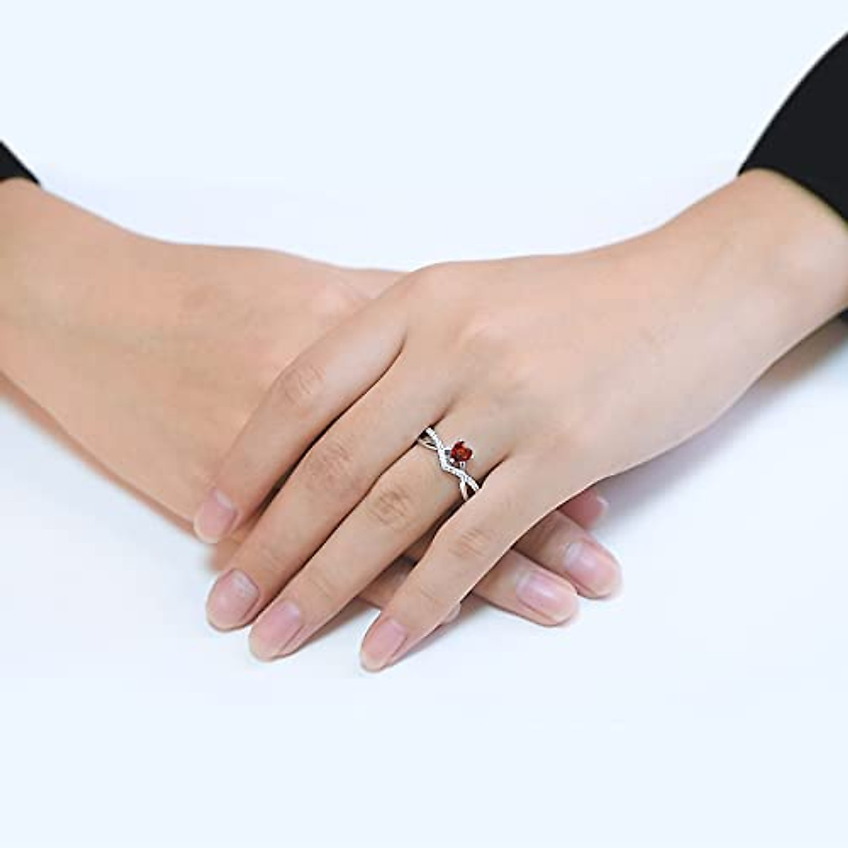 STARCHENIE Heart Promise Ring 925 Sterling Silver Celtic Knot Birstone Ring for Women,January Birthstone Ring Anniversary Engagement Ring Size10