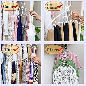 10 Pack Plastic Wavy Clothes Hanger Non Slip Cami Space Saving Hangers Closet Organizer for Tank Top, Bra, Strappy Dress,Bathing Suit, Long Stockings,Belt,Necktie (10 Pack)