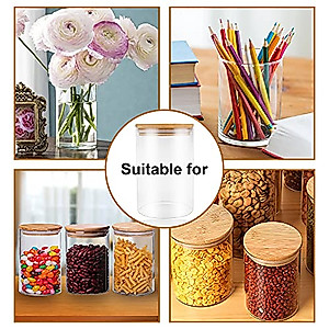 ENLOY Glass Food Storage Jars, 3-Piece Glass Canisters Food Storage Containers with Airtight Bamboo Wooden Lid For Sugar, Flour, Tea, Candy, Cookie, Spice and More, 32 OZ (950 ML)