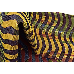 Unique Loom Outdoor Modern Collection Area Rug - Wavy (5' 3" x 8' Rectangle, Multi/ Beige)