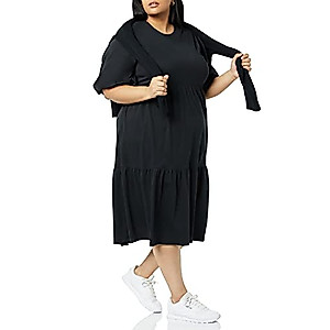 Amazon Aware Women's Organic Cotton Fit and Flare Dress (Available in Plus Size) (Previously Amazon Aware), Black, Large