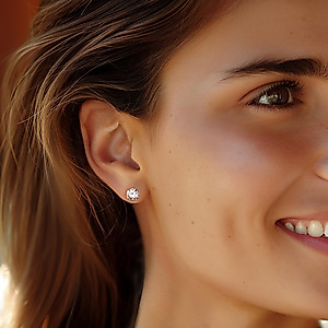 Ross-Simons Round CZ Stud Earrings in 14kt Yellow Gold