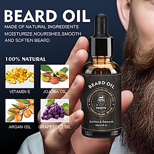 Beard Straightener Kit w/Beard Straightener, Beard Balm, Beard Growth Oil, Beard Styling Comb & Scissors, Upgraded 5-in-1 Beard Straightening, Unique Stocking Stuffer Gifts for Friend, Father & Him