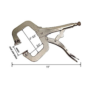 HFS (R) 11-Inch Swivel Pad Locking C-Clamp Locking Pliers (10 pcs)