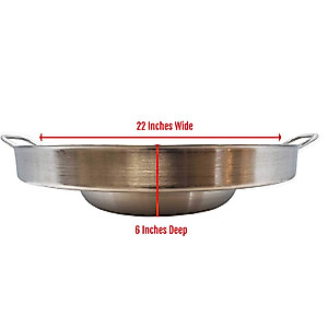 Heavy Duty Concave Comal Stainless Steel Acero Inoxidable Outdoors Cazo Griddle Fryer Chicharron Deep Frying Bowl Cookware Para Carnitas 22"