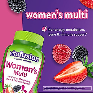 vitafusion Women’s Daily Gummy Multivitamin: vitamin C & E, Delicious Berry Flavors, 150ct (75 day supply), from America’s number one Gummy Vitamin Brand