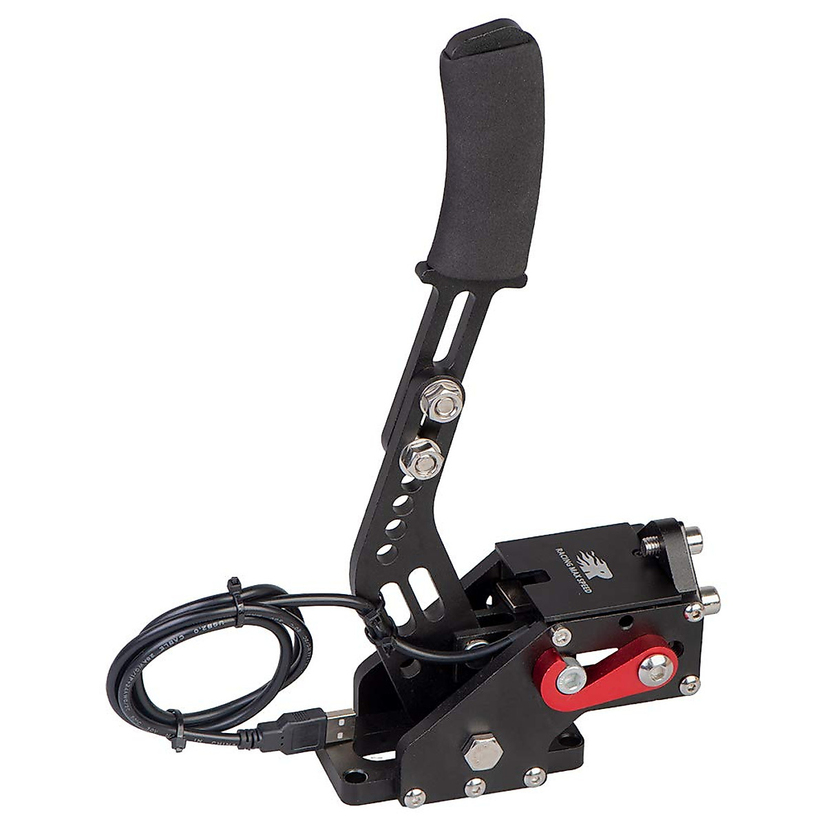 CNRAQR PC Racing Game USB Handbrake for 16Bit SIM for Racing Games, Compatible with G27 G29 G920 G923 T500 T300 Simulate Linear Handbrake（With Fixing Clip and Plate