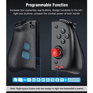 Kydlan Programmable Switch Controller Joycon for Nintendo Switch Joycon with Turbo, Motion Function, Replacement for Nintendo Switch Controller Joycon, Big Grip Switch Remote for Joycon