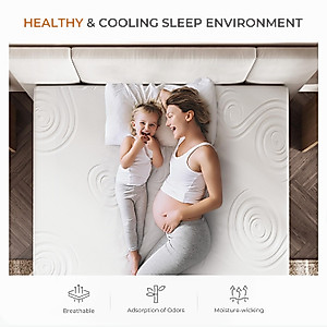 Sweetnight California King Mattress, 12 Inch Cooling Gel Memory Foam Mattress for Comfy Sleep & Pressure Relief, Plush Foam Mattress with Motion Isolation, Mattress in a Box, Luna, Gray+White