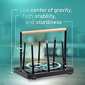 D&D Living All-in-One Bottle Holder for SodaStream - Drying Rack for Bottles of All Kinds: Duo, Crystal, Easy, Drinking and Baby Bottles - Universal Drying Stand (Metal, White)