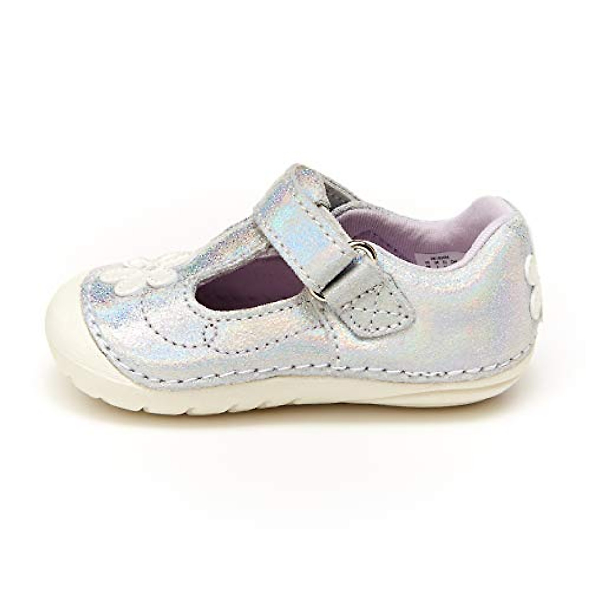 Stride Rite baby girls Soft Motion Liliana Mary Jane Flat, Iridescent, 3.5 Infant US
