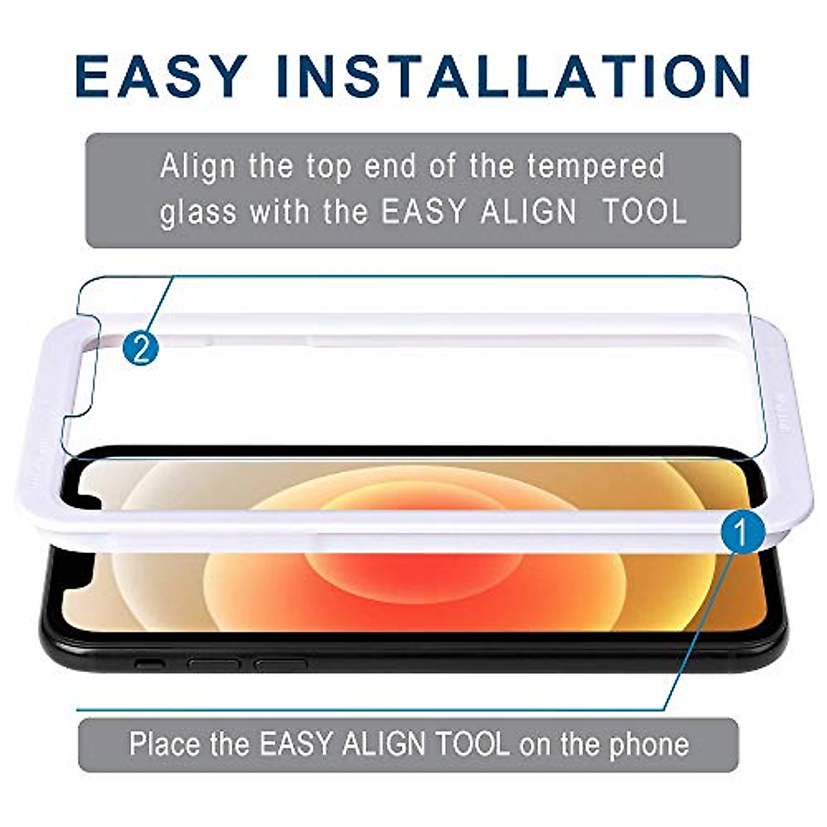 Arae Screen Protector for iPhone 12 / iPhone 12 Pro, HD Tempered Glass Anti Scratch Work with Most Case, 6.1 inch, 3 Pack