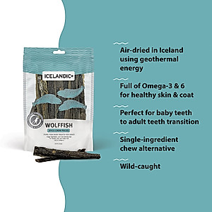 Icelandic+ Wolffish Skin Stick Chews Dog Treat 3.0-oz Bag