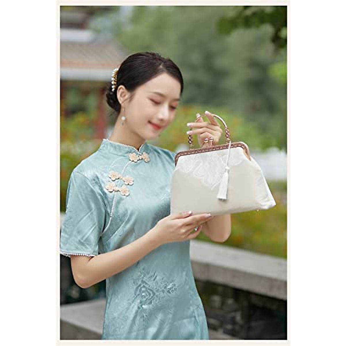 ZLXDP Women's Handbag Velvet Embroidery Handbag Women's Retro Side Sling Bag (Color : E, Size : 1)