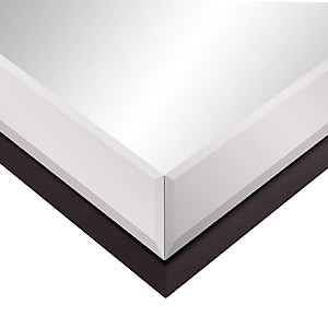 Everly Hart Collection 16x24 Beveled Wall Accent Mirror With Angled Beveled Mirror Frame Silver