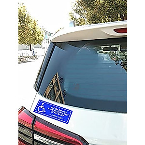 Top label Handicap Wheelchair Parking Sign Stickers,Please Do Not Park Within 8 feet,10x4 Inch,6 Pcs Per Pack