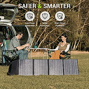 PAXCESS RM120 120 Watt 18 Volt Portable Outdoor Folding Solar Panel with Type C USB Output and Kickstand for RV Camping Solar Power Generator Station