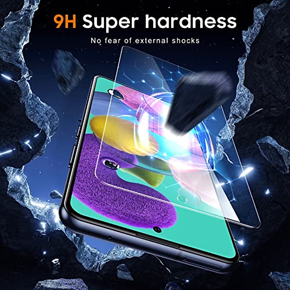 UniqueMe [3 Pack] for Samsung Galaxy A51 Screen Protector, 9H Galaxy A51 Screen Protector Tempered Glass Screen Cover [Case Friendly][Alignment Frame Installation] Bubble Free