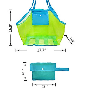 Mesh Beach Toys Bag Extra Large Beach Bags and Totes Sand Tote Bag Storage Bags Children Toys Beach Toy Organizer Kids Sand Toys Collector Perfect for Holding Toys Stay Away from Sand