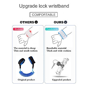 Toddler Harness Walking Leash- Child Anti Lost Wrist Link - Child Safety Harness - Upgrade with Reflective(6.5ft) - for Boys and Girls,Not Easy to Open Without Key (Blue)