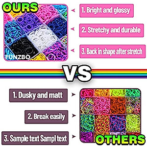 FUNZBO Rubber Band Bracelet Kit - Loom Bracelet Making Kit, Rubber Bands for Bracelets, Loom Bands Kit, Arts and Crafts Supplies, Crafts for Kids Age 4-8, Crafts for Girls Ages 6-8, 8-12 (Medium)