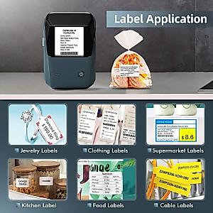 2 Inch Label Printer B1 with Tapes, Bluetooth Thermal Labels Maker Small Business Sticker Printers, Suits for All Purpose Labels Barcode Price Text, Compatible with iOS & Android