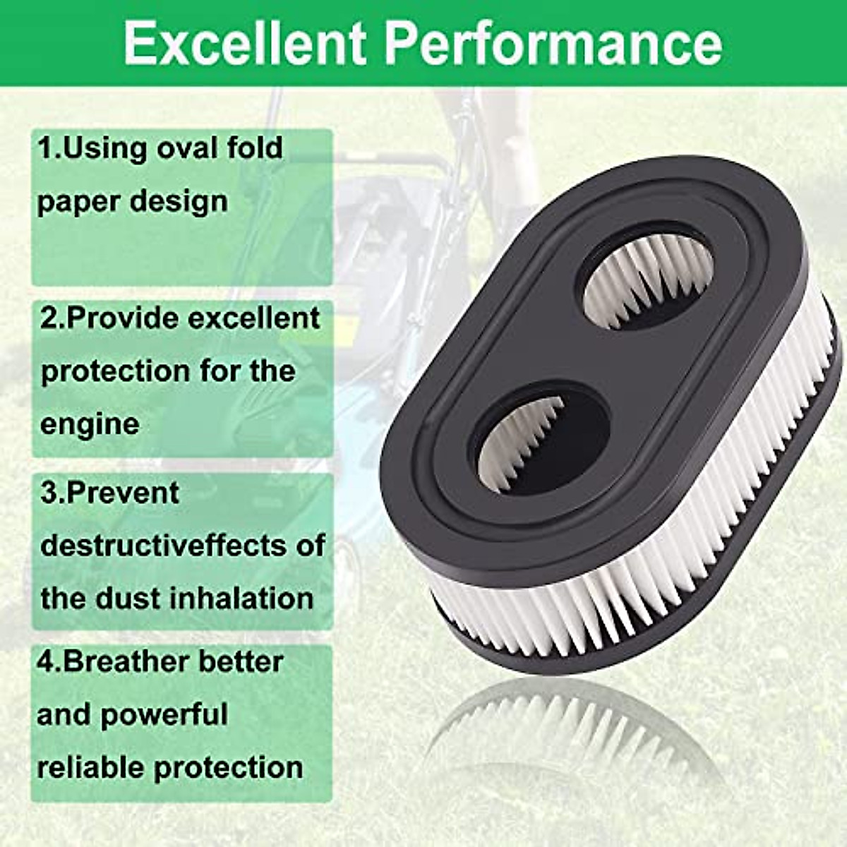 4Pack Air Filter 593260 798452 334404 Air Cleaner Cartridge Filter, Lawn Mower Air Cleaner Replacement Filters for 4247 5432 5432k 09P00 09P702 500EX 550EX 575EX 625EX 675EXI 725EXI Series Engine