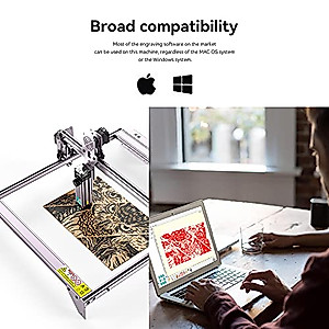 ATOMSTACK Laser Engraver,PRO+ Laser Engraving Cutting Machine, 5W-6W Output Power, Eye Protection Fixed-Focus, Compressed Spot Laser Engraver CNC, DIY Laser Marking for Metal with 410x400mm
