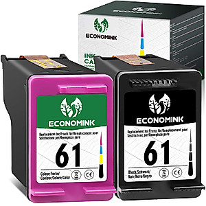 Economink Remanufactured Ink Cartridges Replacement for HP 61 Black Color Combo for Envy 5530 4500 4502 5535 OfficeJet 4630 4635 4632 DeskJet 2540 1010 3050a 2542 2549 3510 2541 2548 1055 1512 Printer