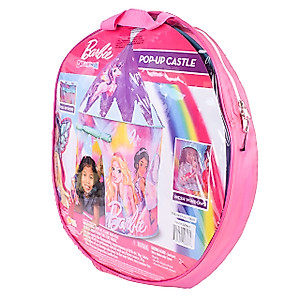 Barbie Pop Up Castle - Dreamtopia Pink Princess Play Tent for Kids | Folds Into Carrying Case - Sunny Days Entertainment